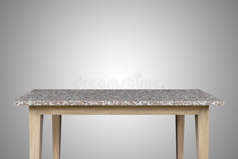 Empty Top of Granite Stone Table on White Background Stock Photo ...