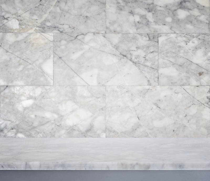 Empty Top of Natural Stone Table and Stone Wall Background Stock Photo ...