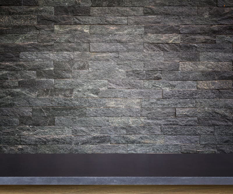Empty Top of Natural Stone Table and Stone Wall Background Stock Photo ...