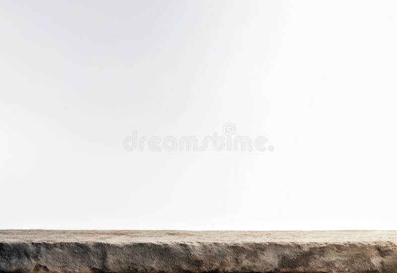 Empty Top of Stone Table Isolated on White Background. for Product ...