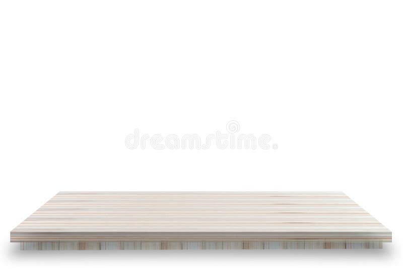 Empty Top View of Wooden Table on Flower Bokeh Background, for Stock ...