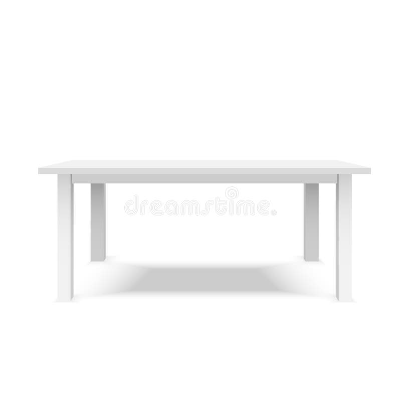 Empty Top of White Plastic Table Isolated on White Background. for ...