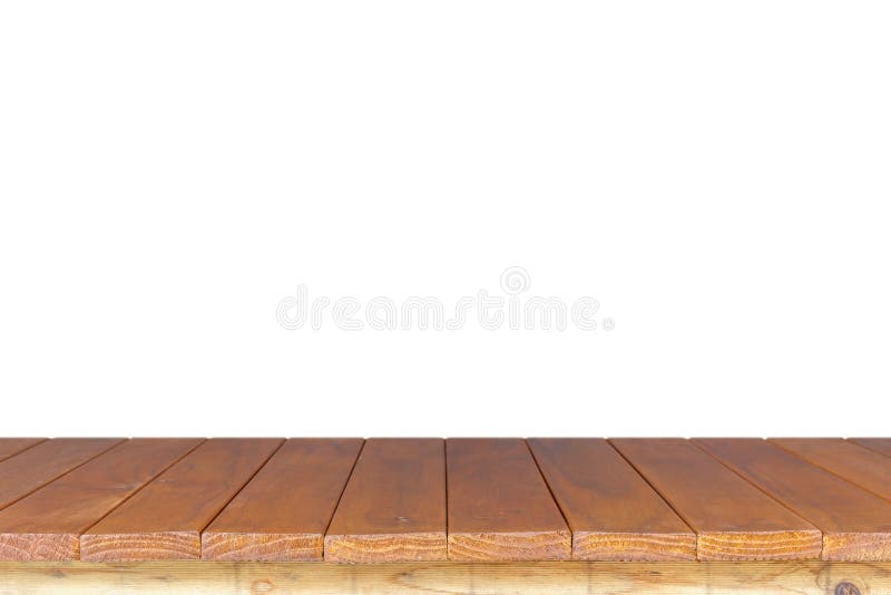 Empty Top of Wooden Table or Counter Isolated on White Backgroun Stock ...