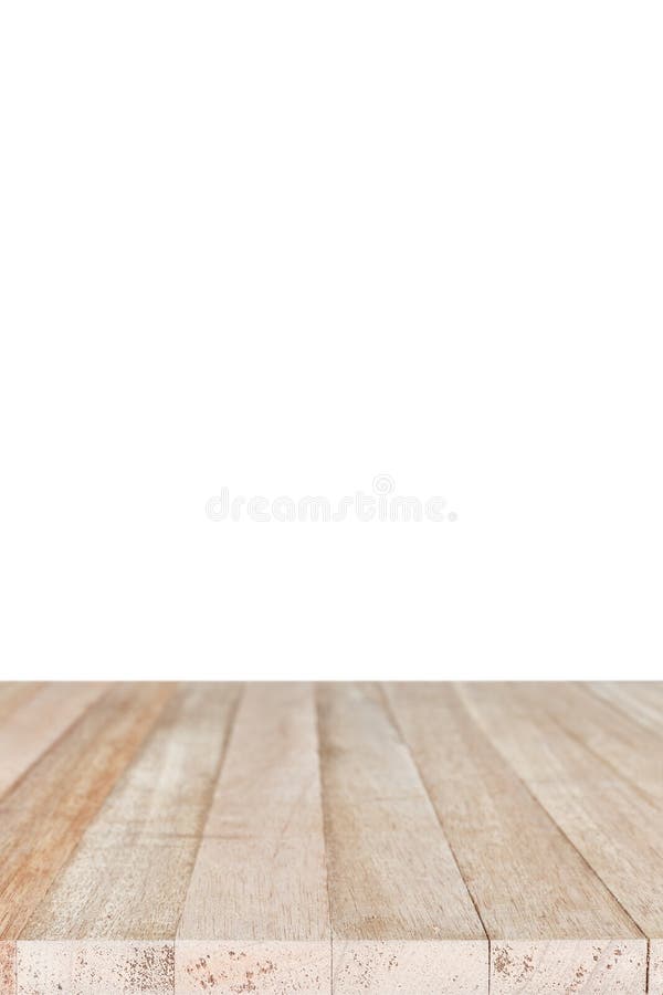 Empty Top of Wooden Table or Counter Isolated on White Backgroun Stock ...