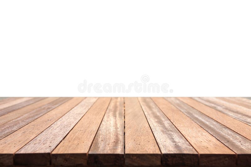Empty Top View of Wooden Table on Flower Bokeh Background, for Stock ...