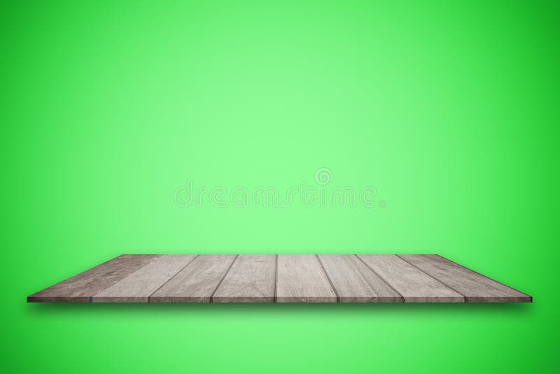 Empty Top Wooden Table and Green Gradient Background. for Product ...