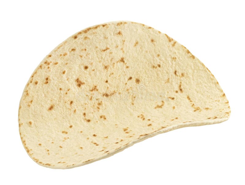 Empty Tortilla, Thin Wheat Flatbread Isolated on White Background Stock ...