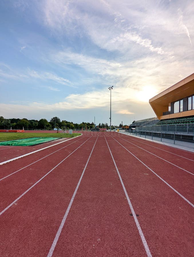 Empty Running Tracks in an Athletic Stadium Editorial Photography ...