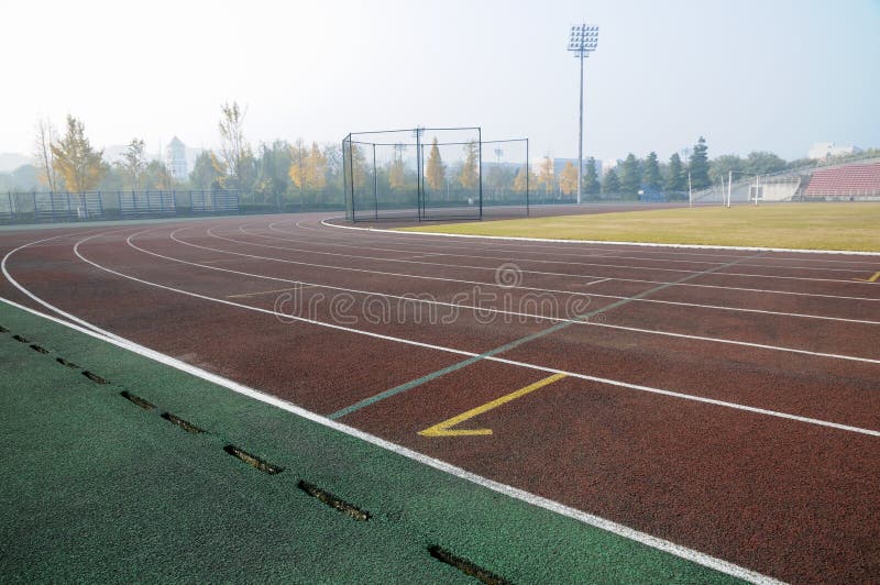 Empty Tracks of Sports Field Stock Photo - Image of yard, stadium: 35939800