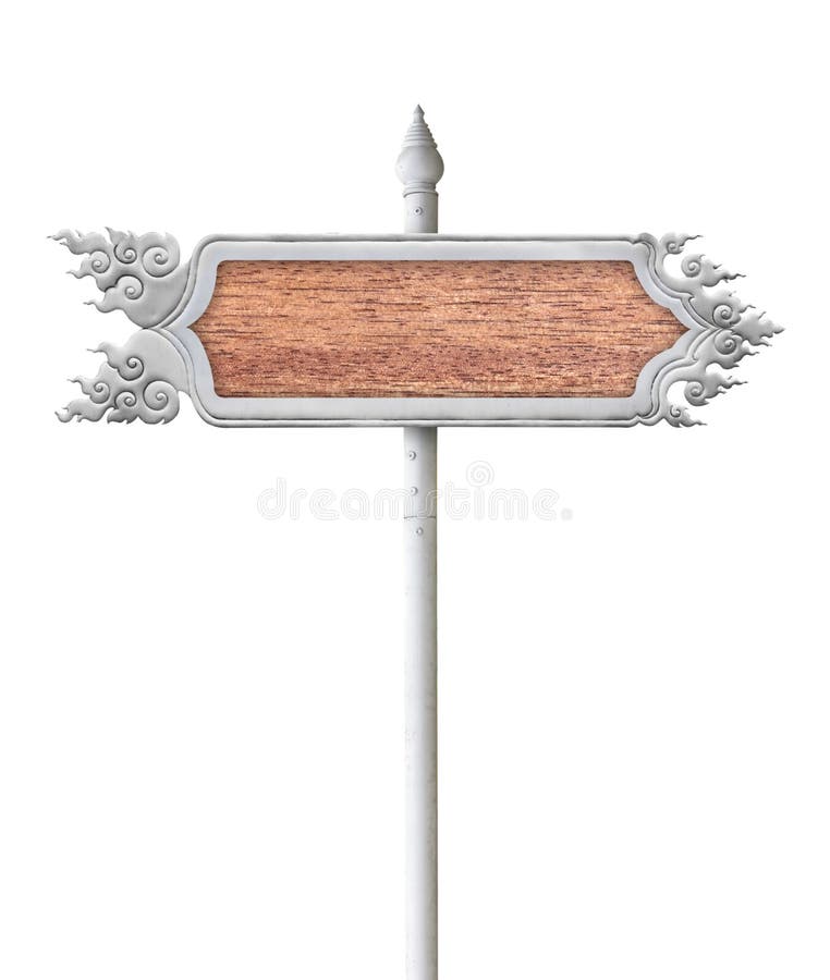 Empty Traditional Sign Board Isolated on White Stock Photo - Image of ...