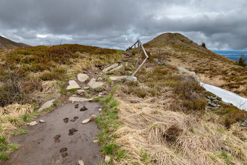 Empty Trail in the Mountains of Central Europe. a Path Leading High in ...