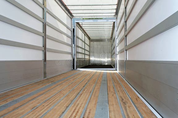 Empty trailer horizontal stock image. Image of cargo, inside - 6604889