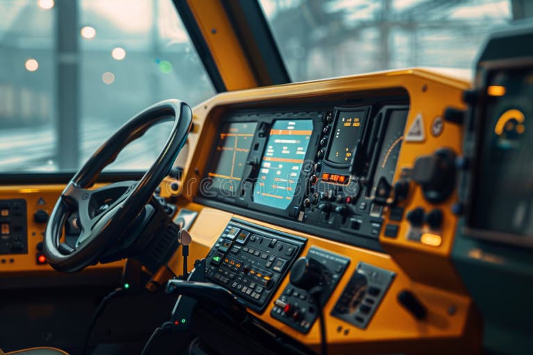 Dashboard in the Cabin of a Locomotive Stock Image - Image of dashboard ...
