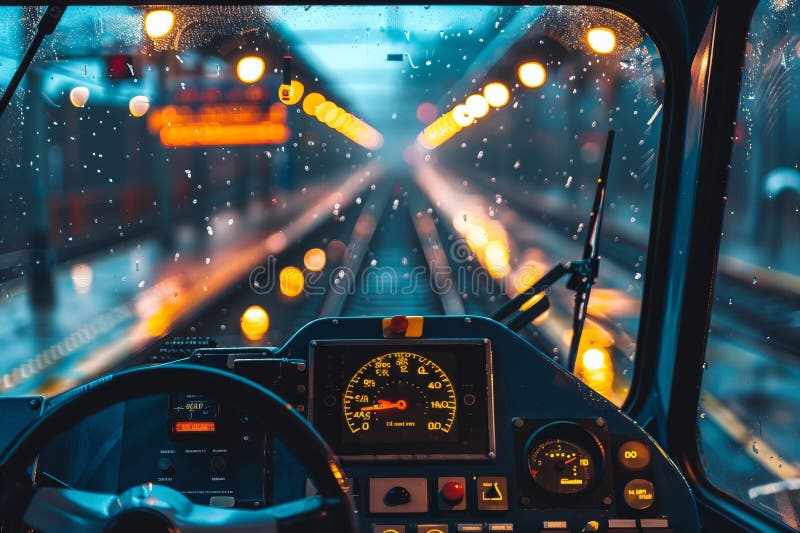 Dashboard in the Cabin of a Locomotive Stock Image - Image of ...