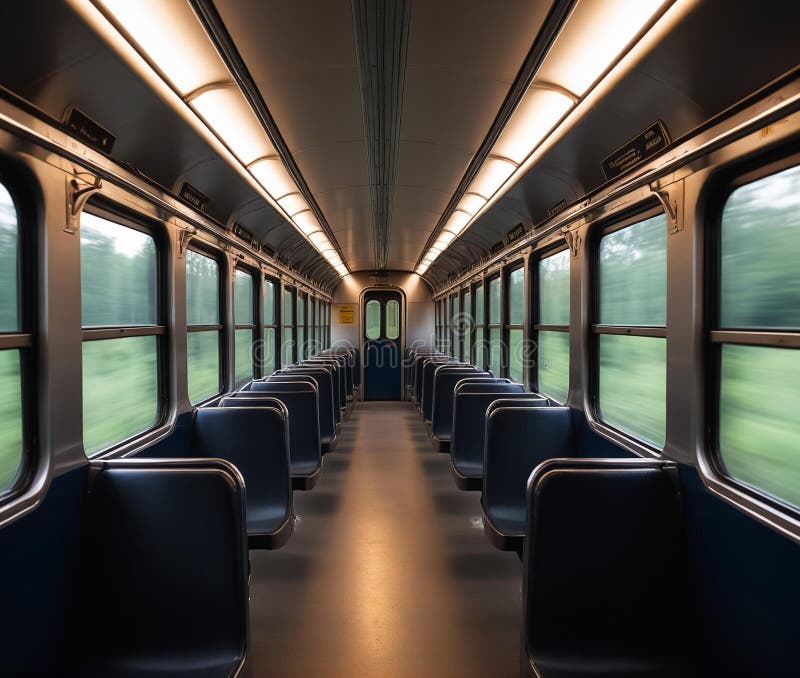 Empty Train Carriages. Generative AI. Stock Illustration - Illustration of train, transport ...