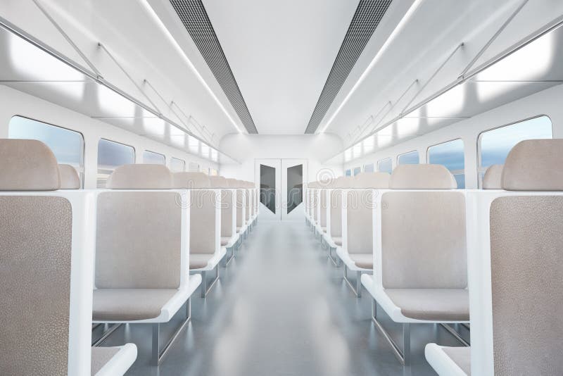 Empty train interior stock illustration. Illustration of public - 77191070