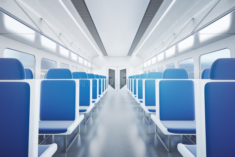 Empty train interior stock illustration. Illustration of modern - 77210654