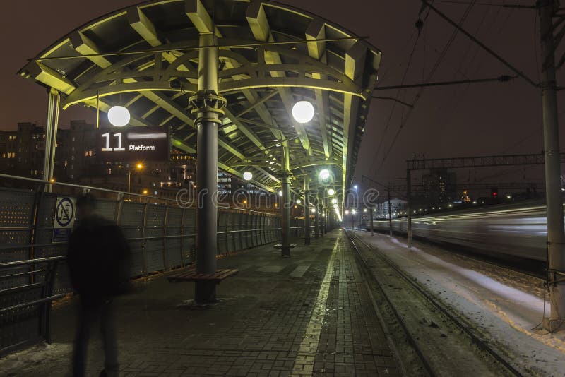 Empty Train Platform in Railway Station Stock Image - Image of railroad ...