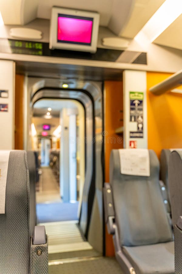 Empty Train Seats and Aisle Transportation Stock Photo - Image of seat ...