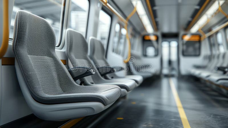 Empty Train Seats in a Modern Subway Car. Stock Photo - Image of design ...