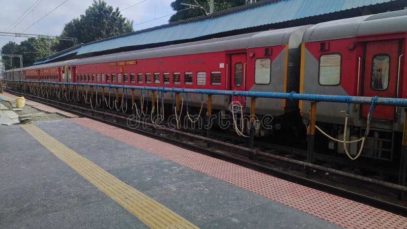 An Empty Train Standing at Platform Stock Video - Video of india ...