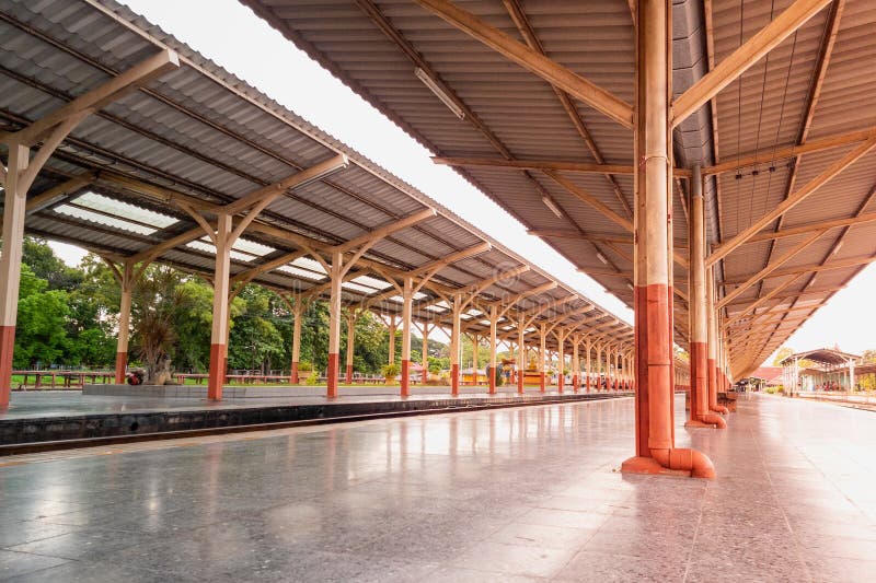 Empty Train Station Platform Stock Photo - Image of building, electric ... Empty Train Station Platform Stock Photo - Image of building, electric ...