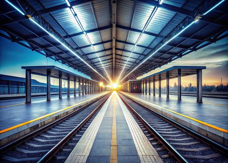 Empty Train Station Platform a Photorealistic AI Rendering of ...