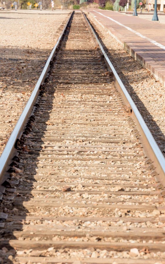 Empty Train Tracks at a Depot Stock Image - Image of traffic, buildings ...