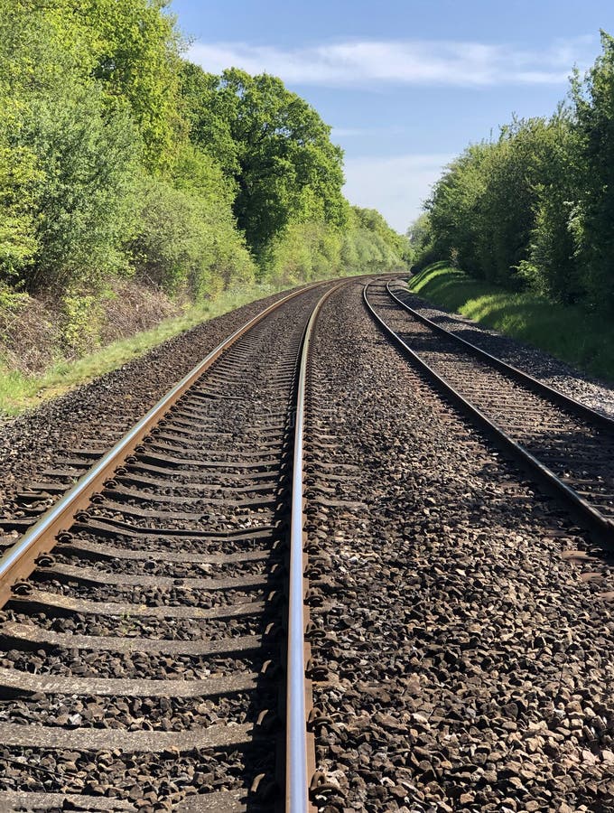 Empty train tracks 2 stock image. Image of rail, industry - 181240939