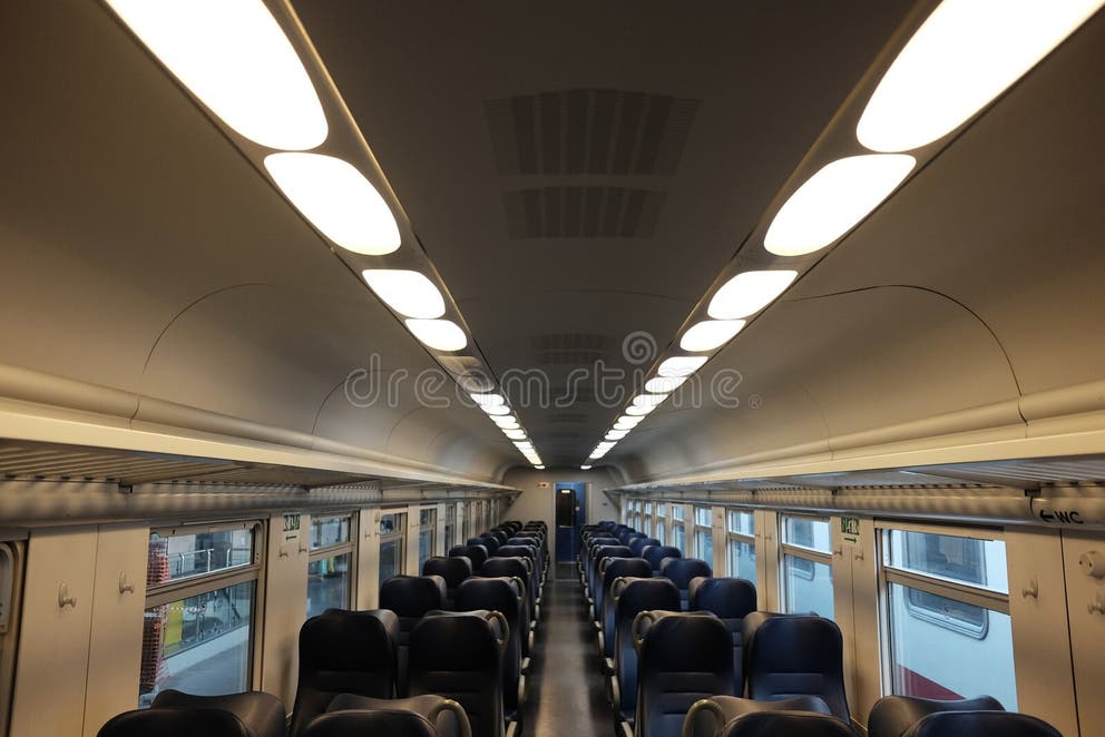 Empty train wagon interior stock photo. Image of empty - 109761156