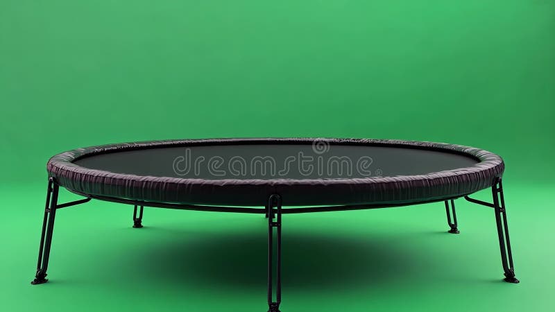 Empty Trampoline Standing on Green Screen Background Stock Footage ...