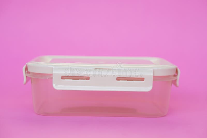 Empty Transparent Boxes, Containers. Pink Background Stock Image ...