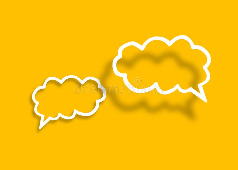 Empty Transparent Cloud Paper Speech Bubble Shape Against Yellow ...
