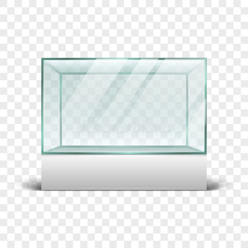 Empty Transparent Display Glass Box Vector Illustration Stock Vector ...