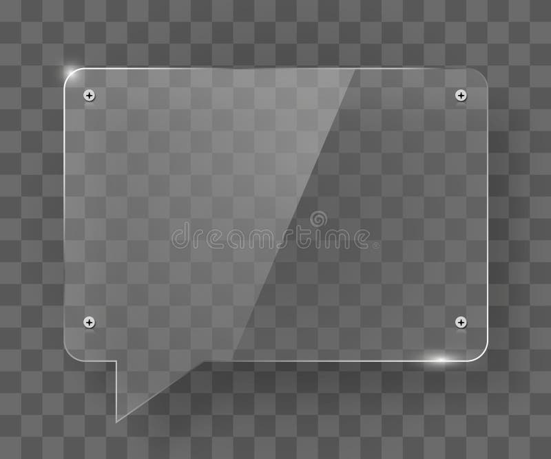 Empty Transparent Glass Framework in Form of Chat Bubble Stock Vector ...