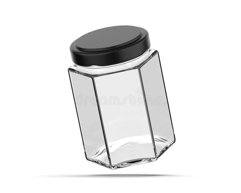 Empty Transparent Glass Jar Mockup Clear Kitchenware Package Canister ...