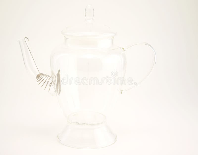Empty Transparent Glass Teapot Stock Photo - Image of closeup, faint ...