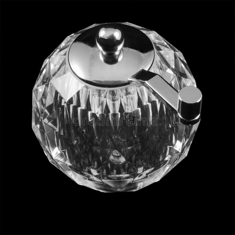 Empty Transparent Pepper Mill on Black Stock Photo - Image of crystal ...