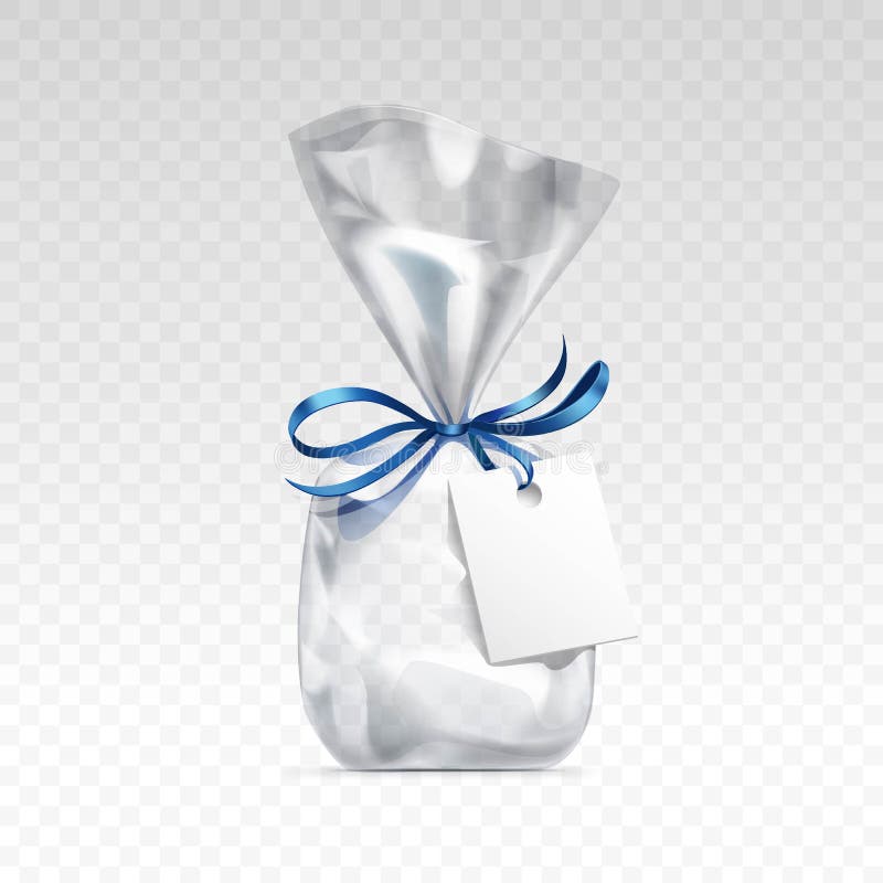 Empty Transparent Plastic Bag Packaging Blank White Label Isolated ...