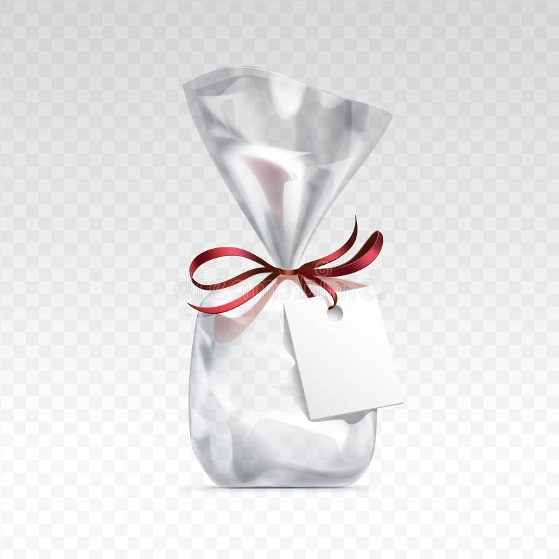 Empty Transparent Plastic Bag Packaging Blank White Label Isolated ...