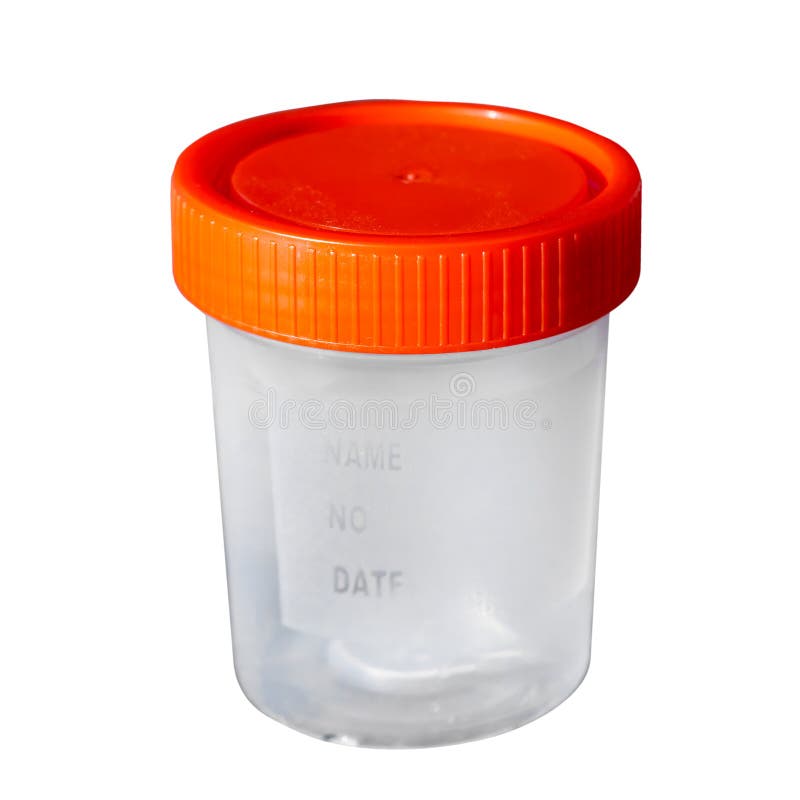 Empty Disposable Plastic Container for Tests Isolate on a White ...