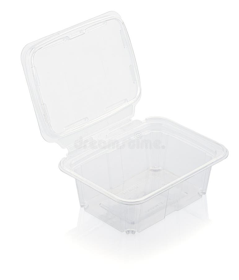 Empty Transparent Plastic Food Container I Stock Photo - Image of open ...