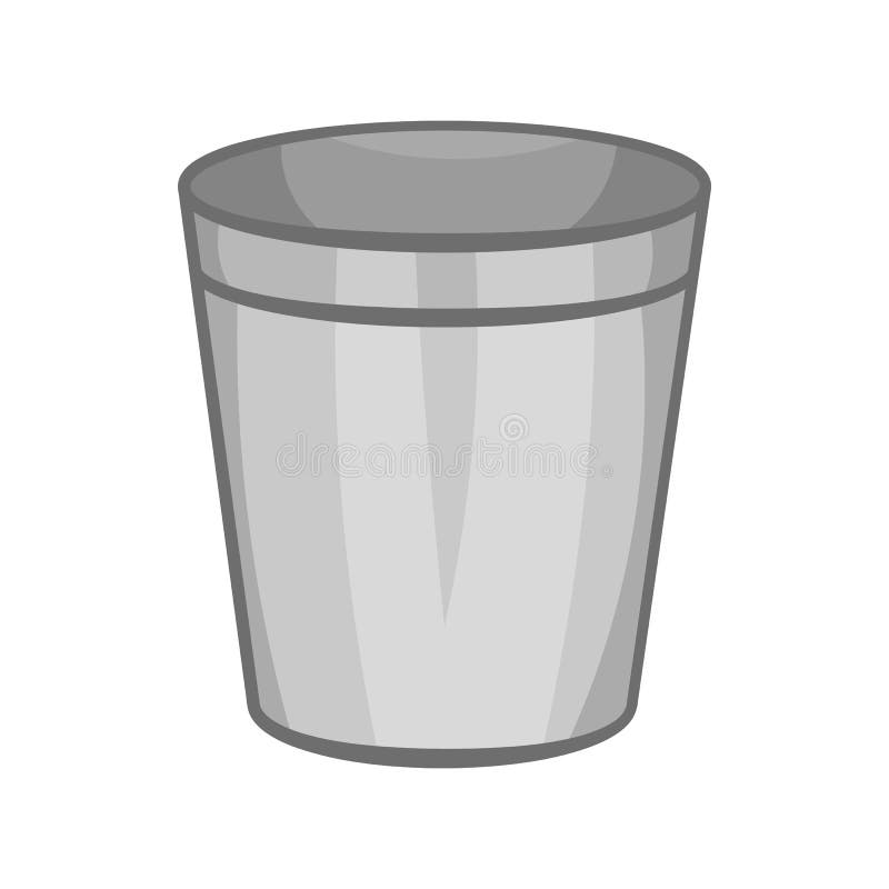 Empty Trash Can Icon, Black Monochrome Style Stock Vector ...