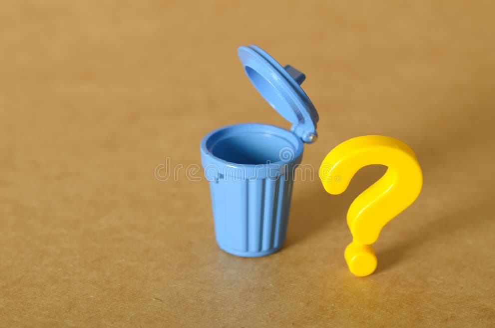 Empty Trash Can with Question Mark â€ Symbolizing Uncertainty in ...