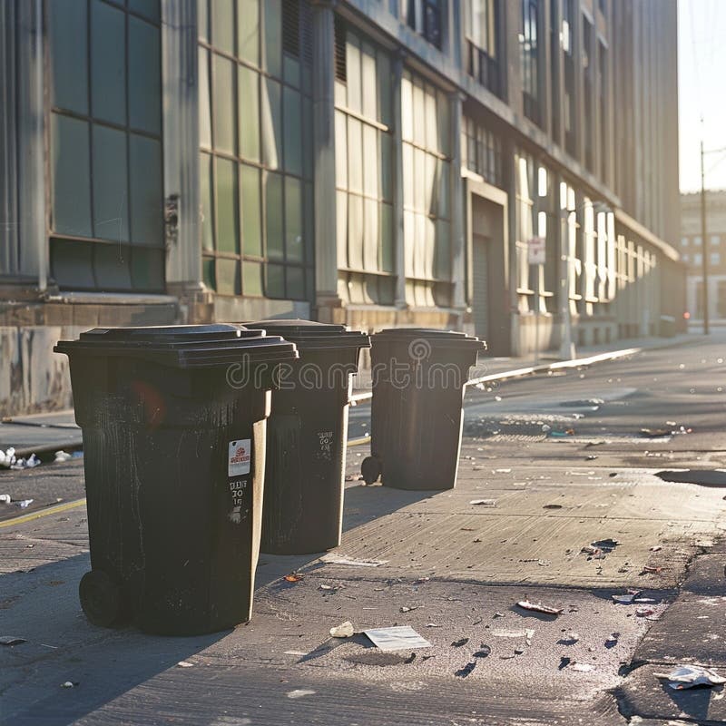 Empty Trash Cans in a Clean, Organized Space Stock Image - Image of ...