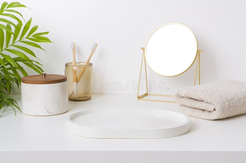 Empty Tray Bathroom Table Eco Accessories Stock Photos - Free & Royalty ...