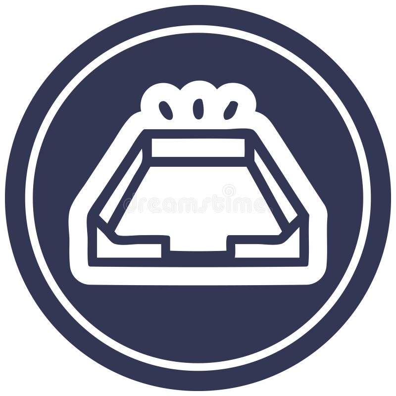 Empty in Tray Circular Icon Symbol Stock Vector - Illustration of ...
