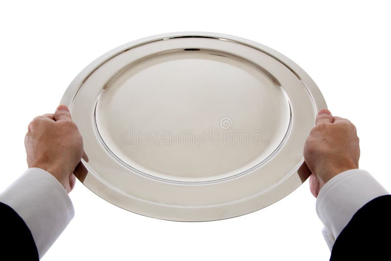 An Empty Tray Held by Service Personnel Stock Photo - Image of formal ...