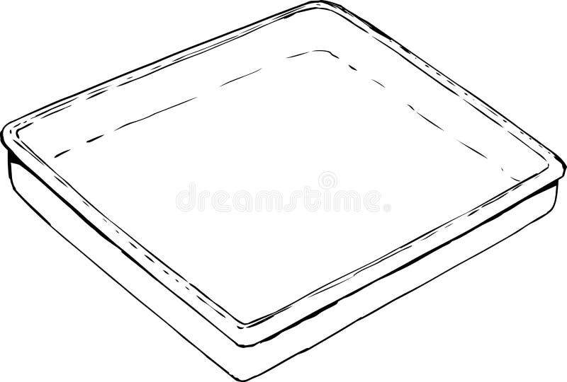 Empty Tray Illustration Outline Stock Illustration - Illustration of ...