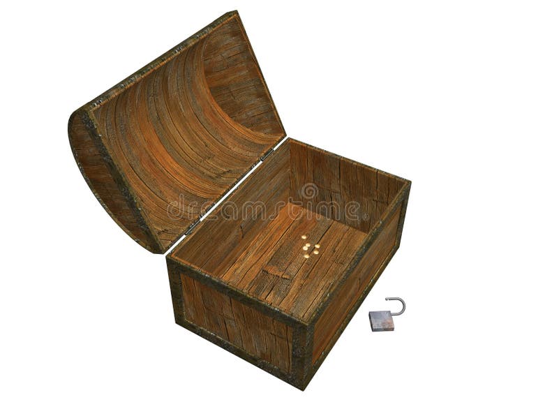 Empty treasure chest stock illustration. Illustration of treasure - 679506